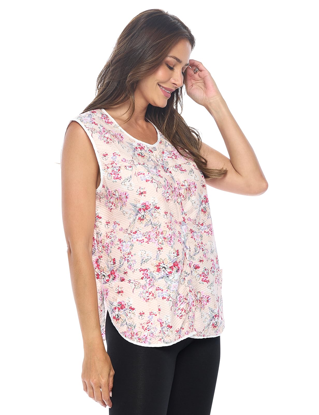 Snapklik.com : Casual Nights Womens Snap Front Smock Cobbler Woven ...