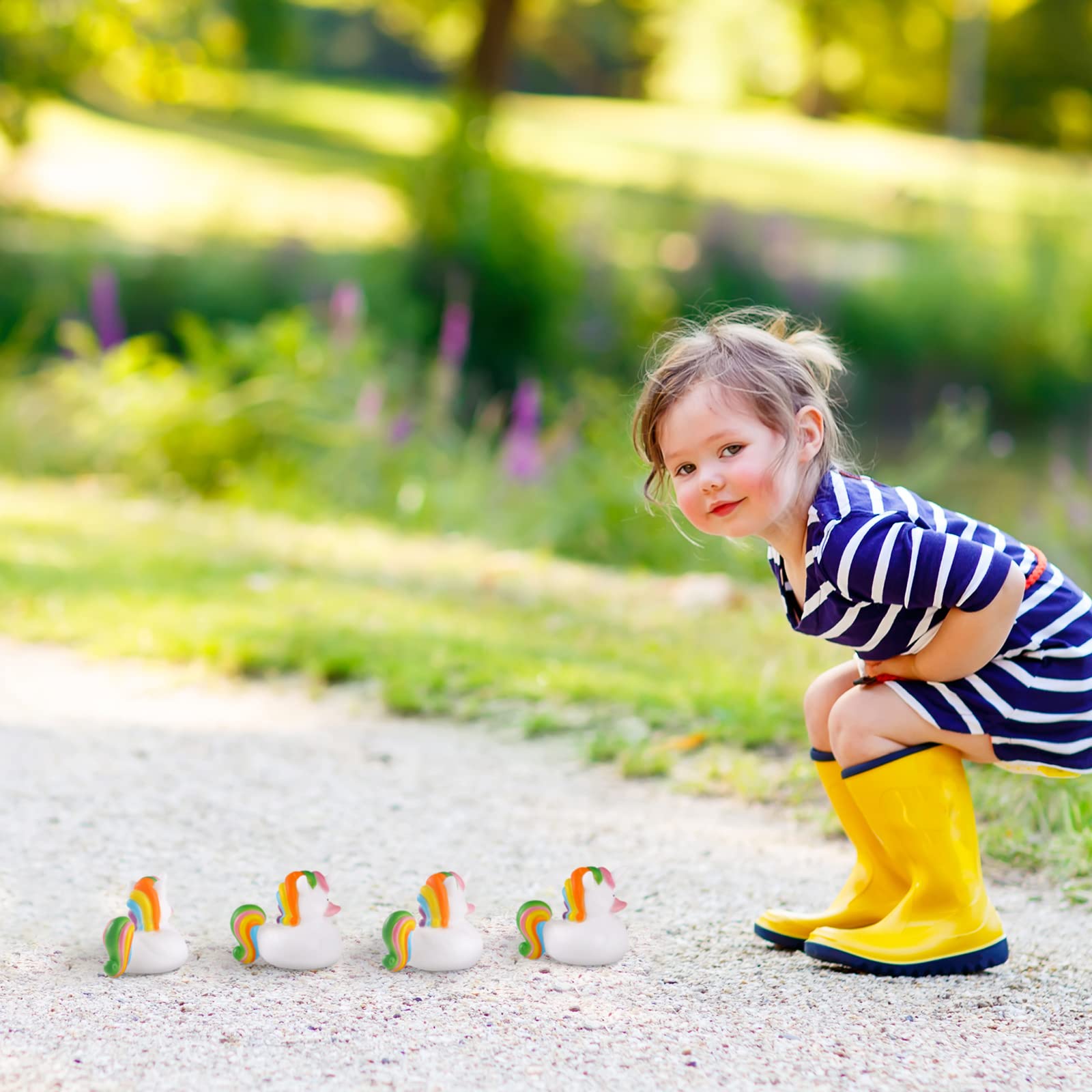 24 Pieces Unicorn Rubber Duckies Assorted Mini Rubber Ducks Small ...