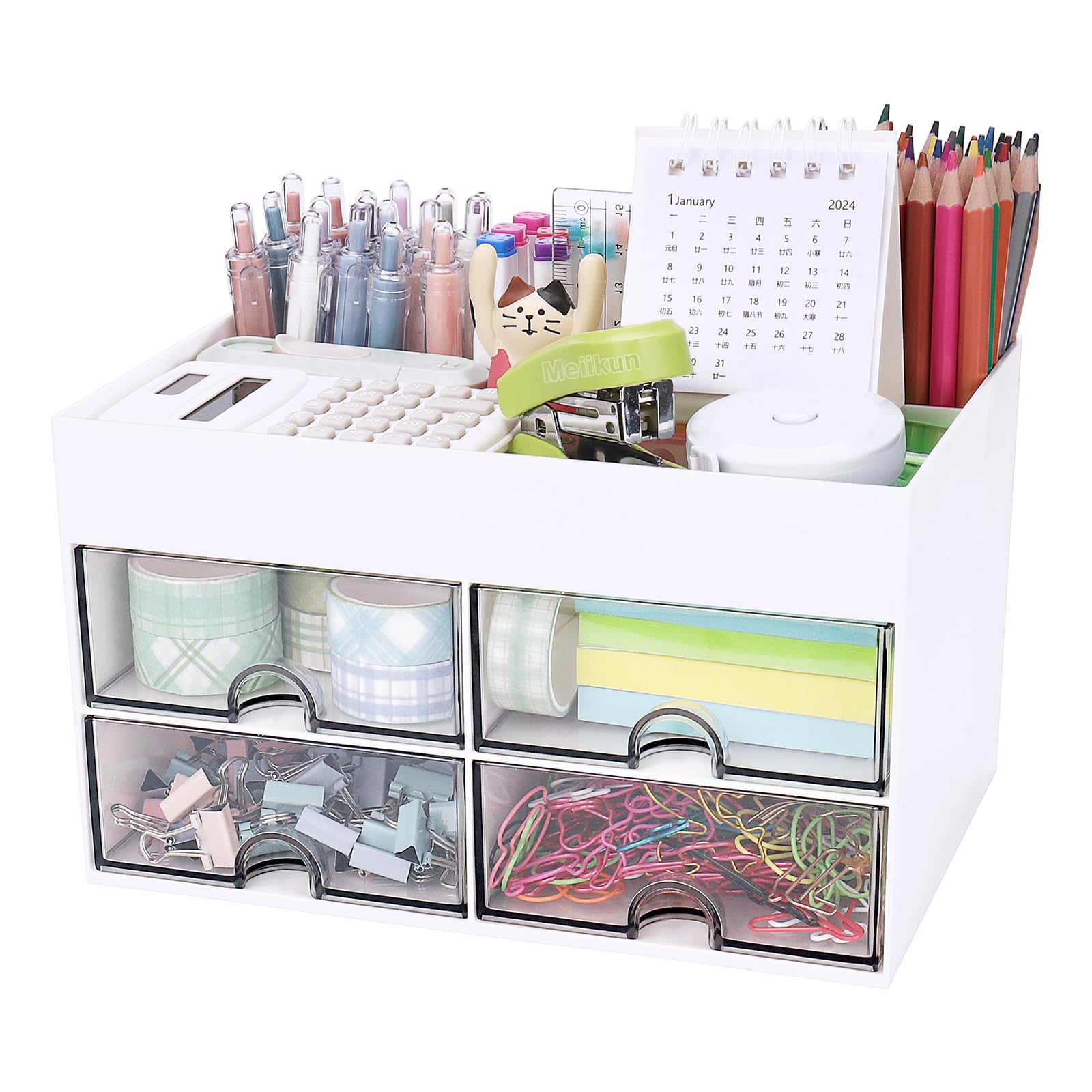 Amazon.com: Meiikun Desk Organizer, Office Organizer with Drawer, Desk ...