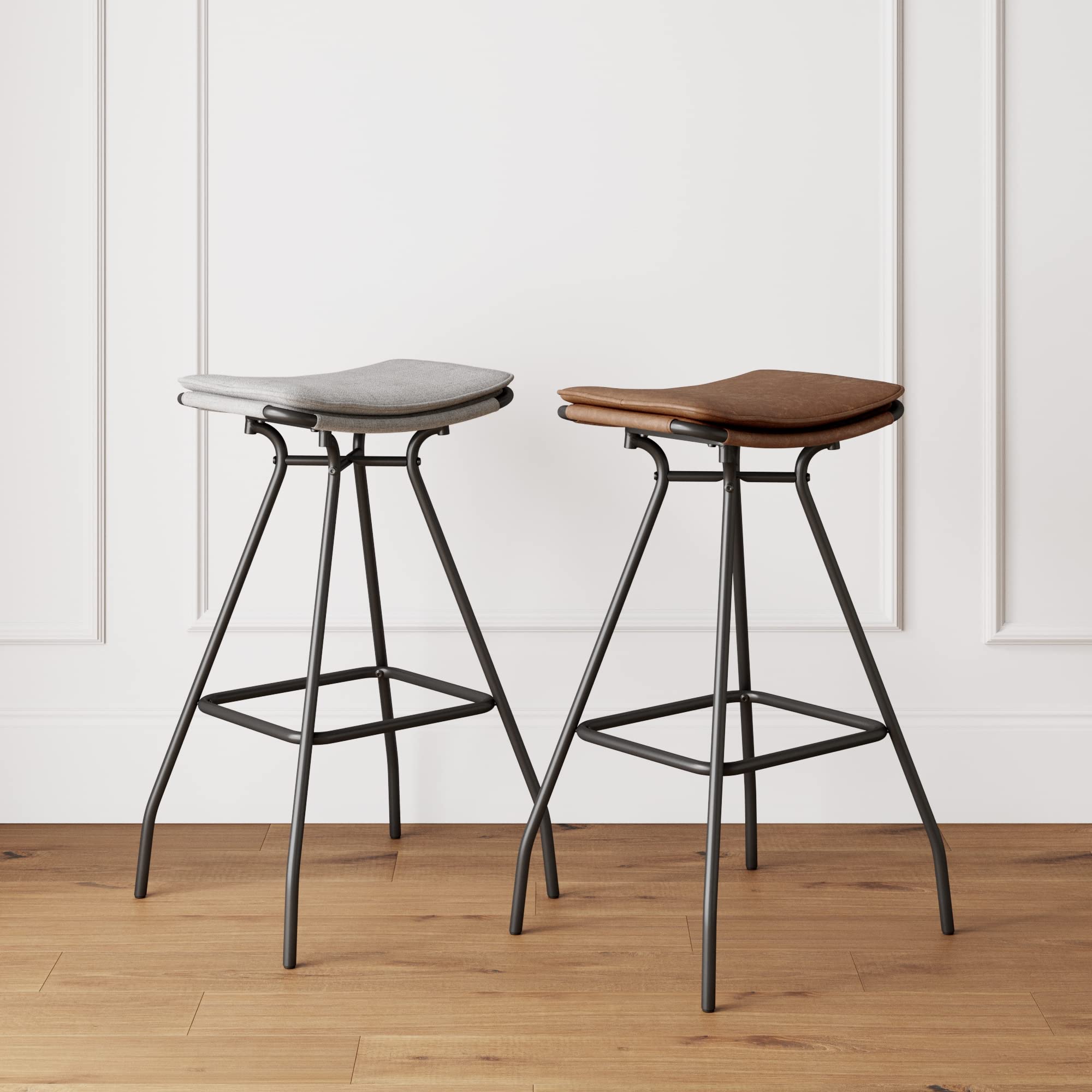 Nathan James Dominique 30 inch Industrial Backless Kitchen Bar Stool ...