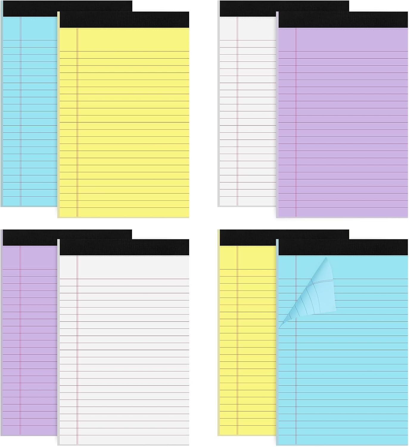 Amazon.com : 8 Packs Small Note Pads 5x8, Total 400 Sheets Color Legal ...