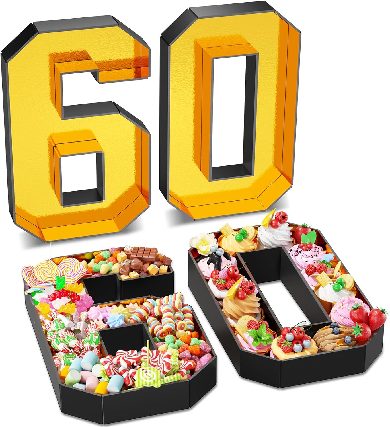 Amazon.com: Paready 13.78'' Fillable Cardboard Number 60 for ...