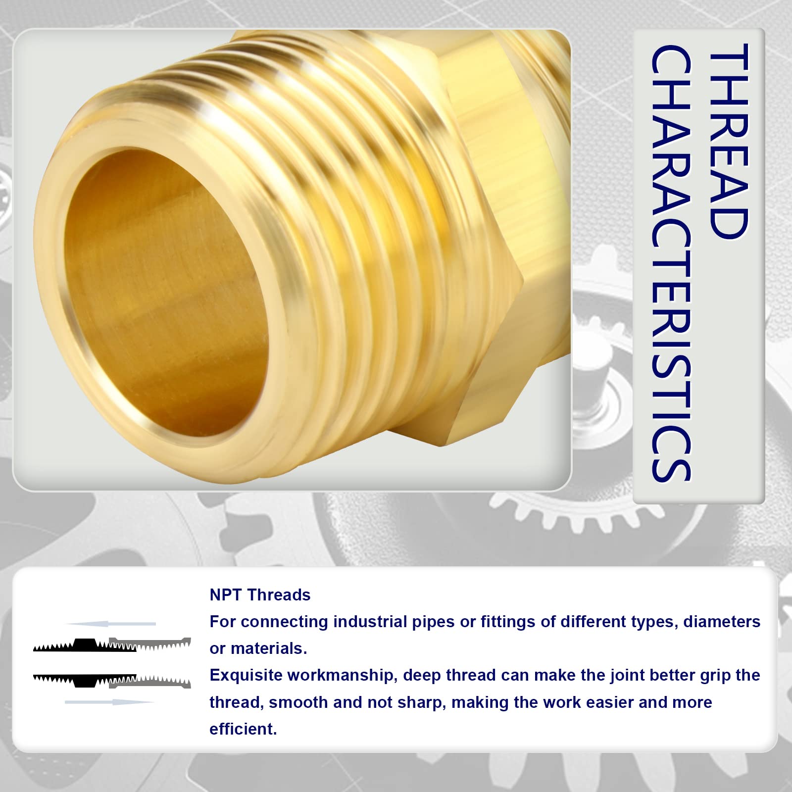 Snapklik.com : ChillWaves Brass Pipe Fitting, Reducer Hex Nipple 3/8 ...