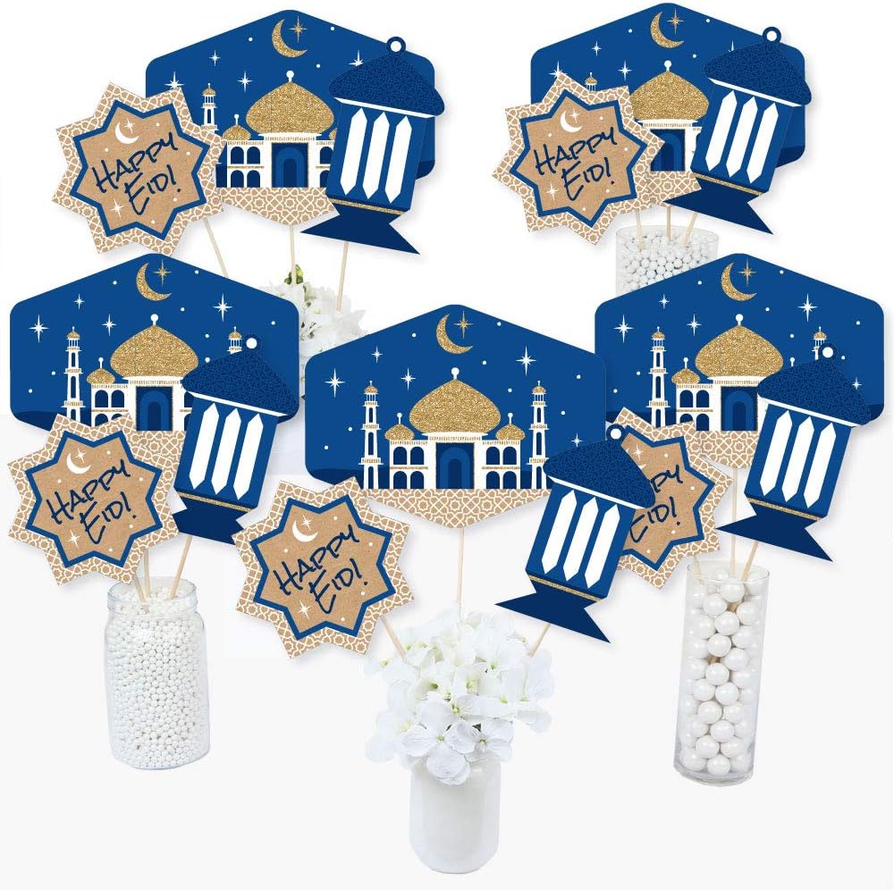 Amazon.com: Ramadan - Eid Mubarak Centerpiece Sticks - Table Toppers ...