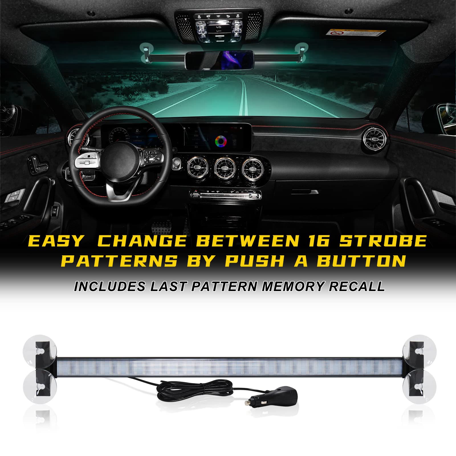 Snapklik.com : Emergency LED Strobe Traffic Advisor Light Bar Warning ...