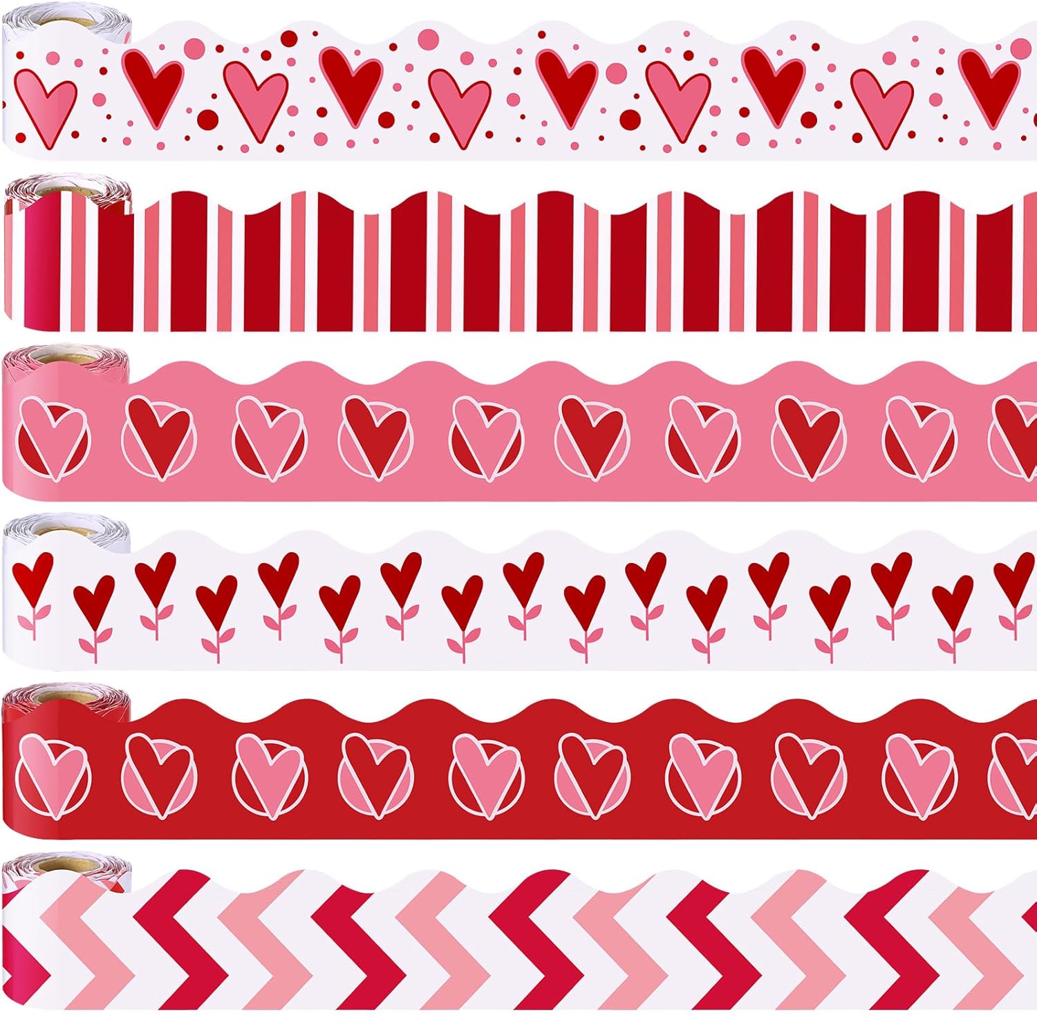 Amazon.com: TaoBary 6 Rolls 196.8 ft Valentine's Day Bulletin Board ...