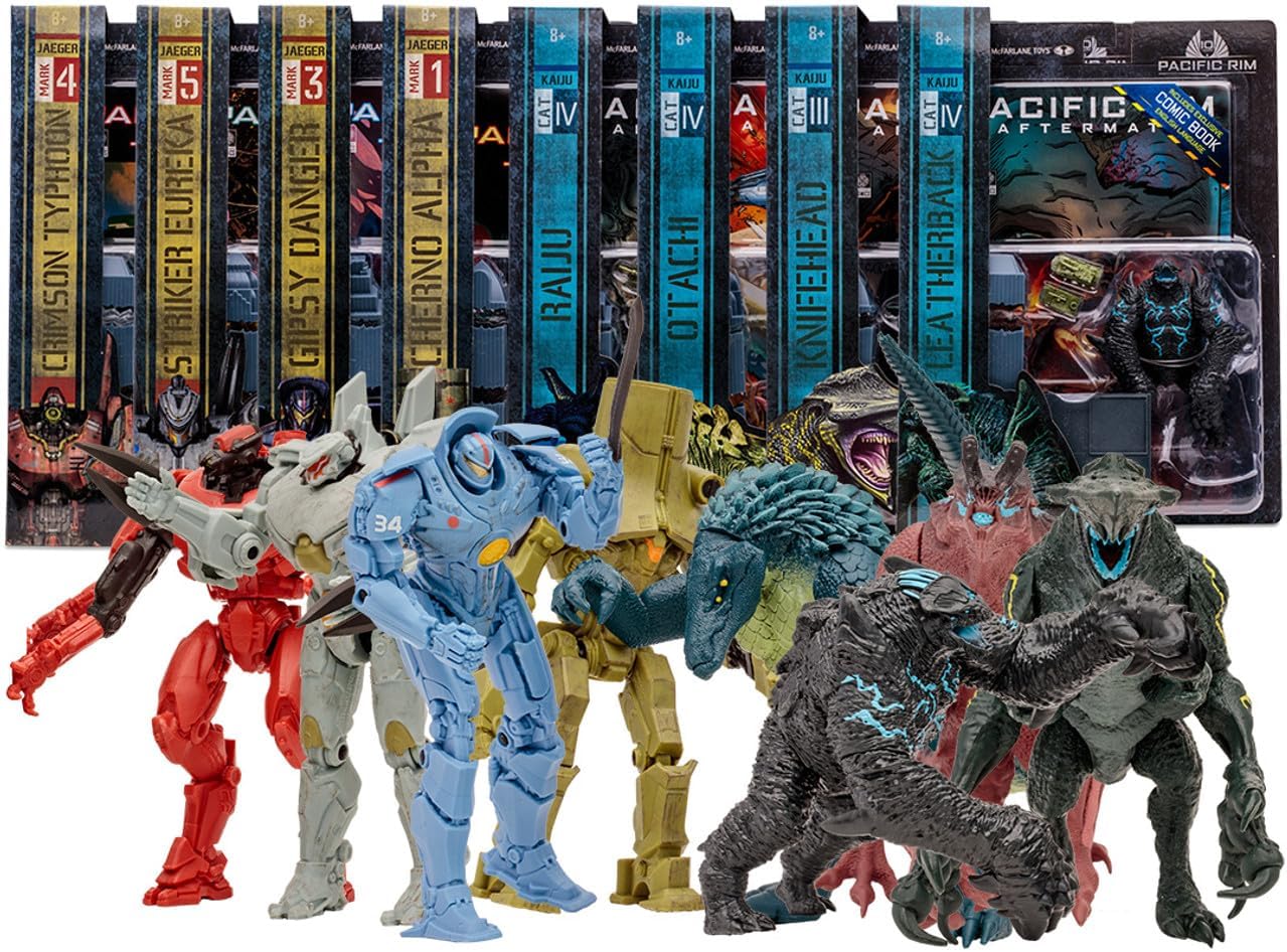 Pacific Rim: Jaeger Bundle (8) 4" Figures Playsets w/Comic, Figures ...