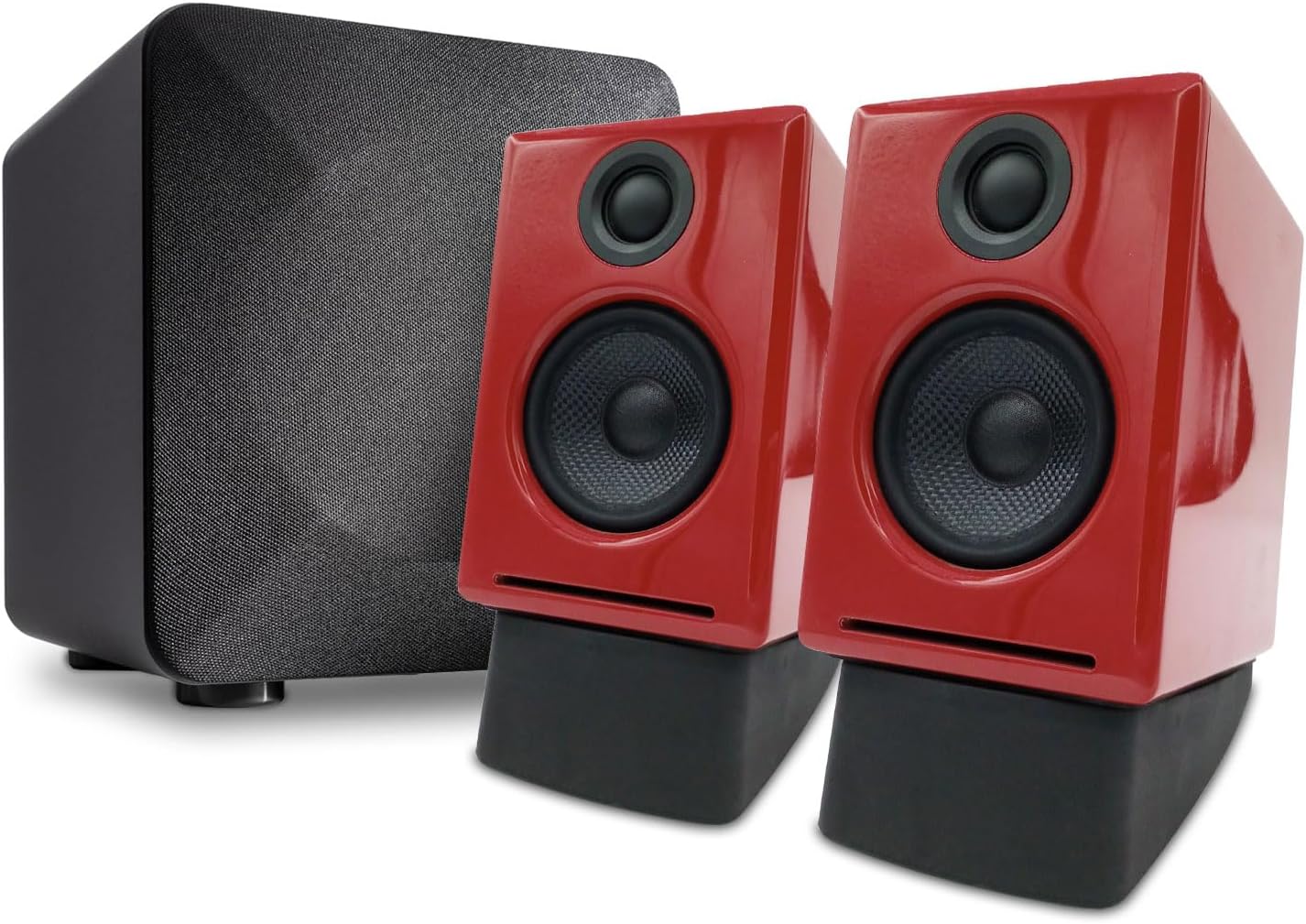 Amazon.com: Audioengine A2 Red Computer Speakers with 210W S6 Subwoofer ...