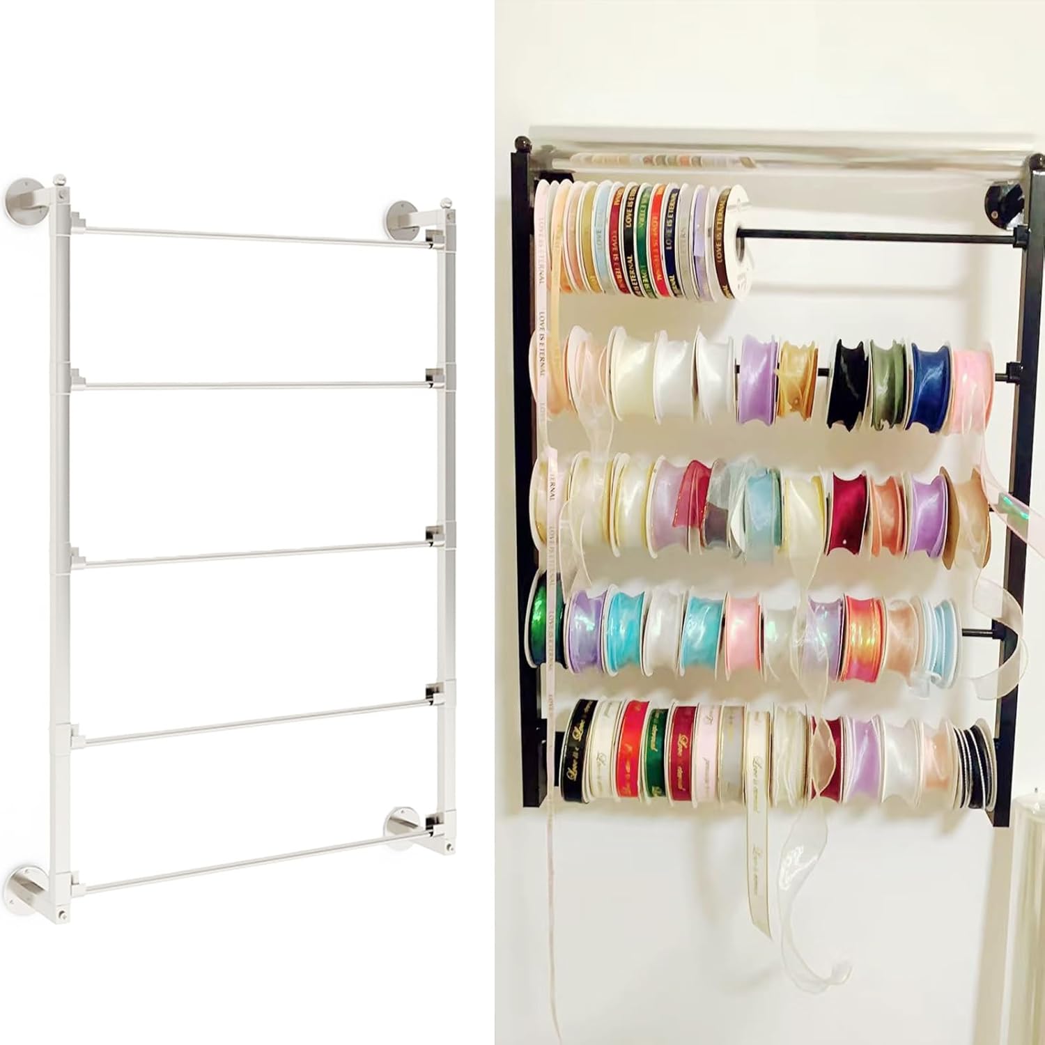 Amazon.com: Wall Mounted Display Rack, 5-Layer Wrapping Paper Ribbon ...