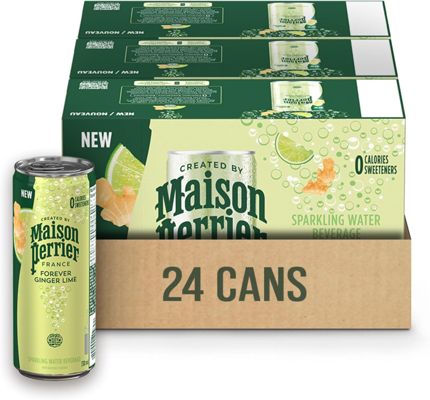 Maison Perrier Forever Ginger Lime, Sparkling Water Beverage, Natural ...