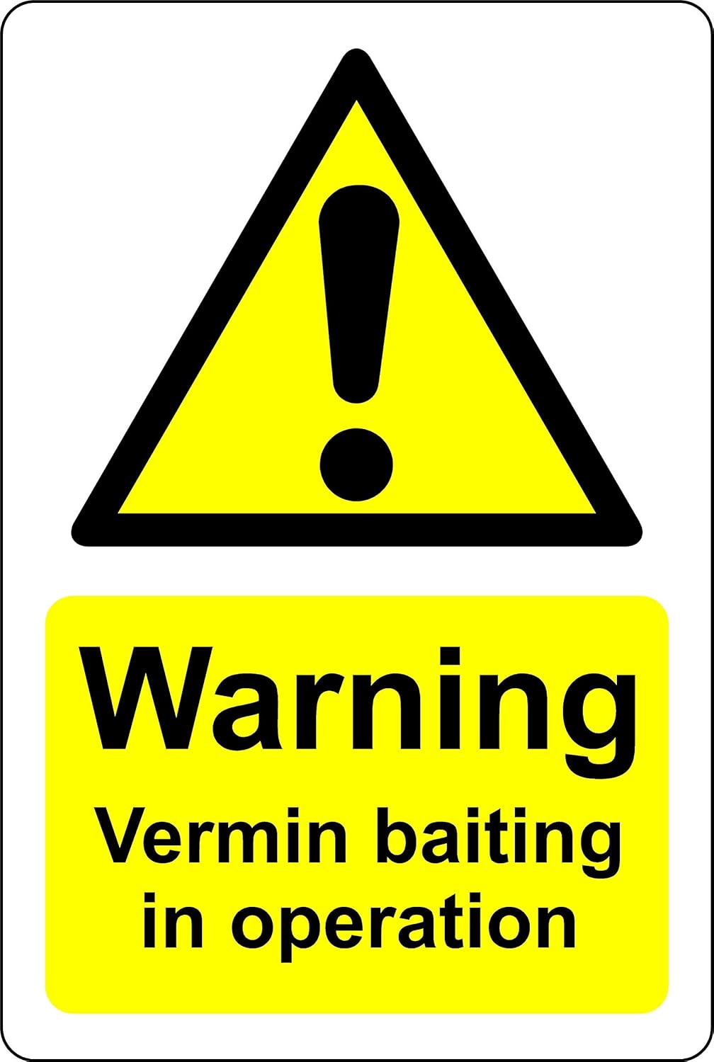 Warning vermin baiting in operation safety sign - Self adhesive sticker ...