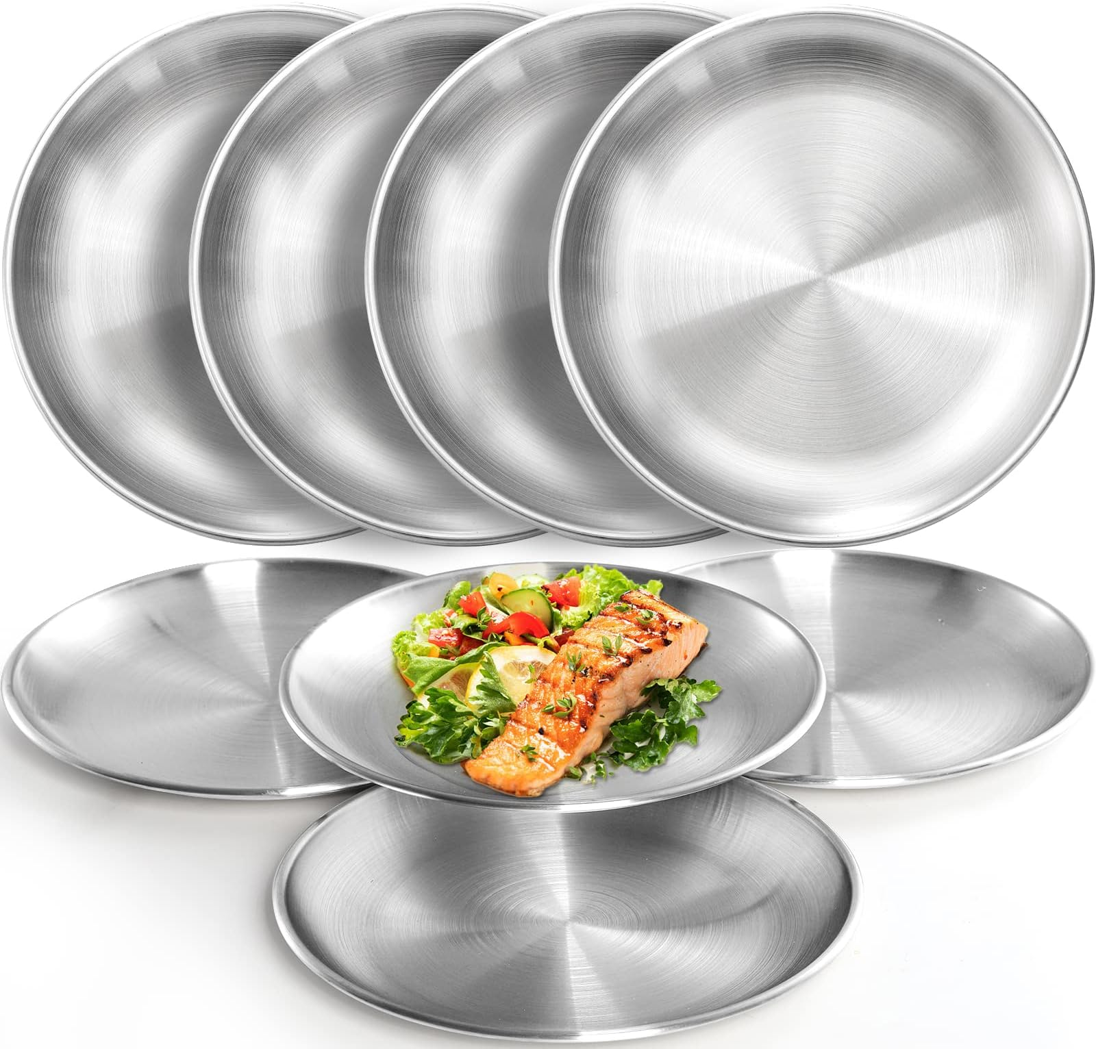 Amazon.com | CAMBUY Stainless Steel Plates 9 inch 304 Metal Lightweight ...