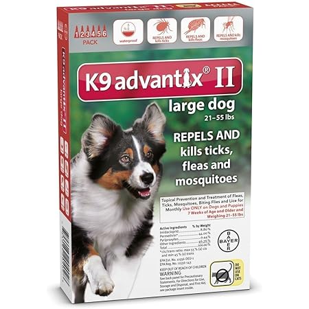 Amazon.com : K9 Advantix II Flea Control for Dogs 21-55 Pounds (6 ...