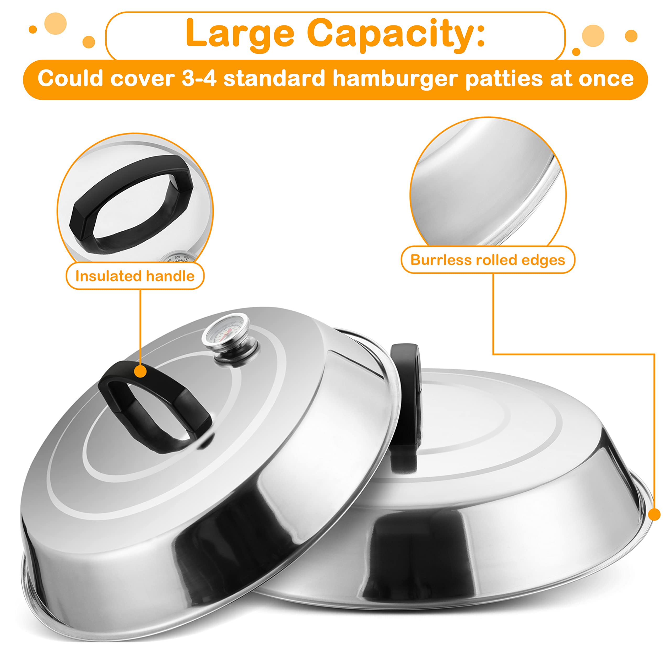 Snapklik.com : 12 Inch Basting Cover For Griddle, Cheese Melting Dome ...