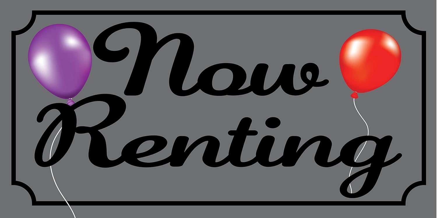 Amazon.com: Pre-Printed - Now Renting Banner - Solid - Gray (6' x 3 ...