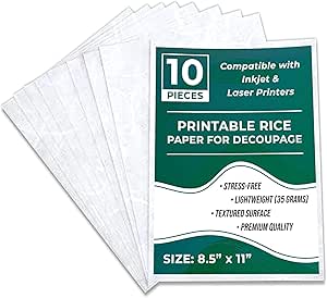 Blank Rice Paper, White Paper, Printable Rice Paper for Decoupage ...