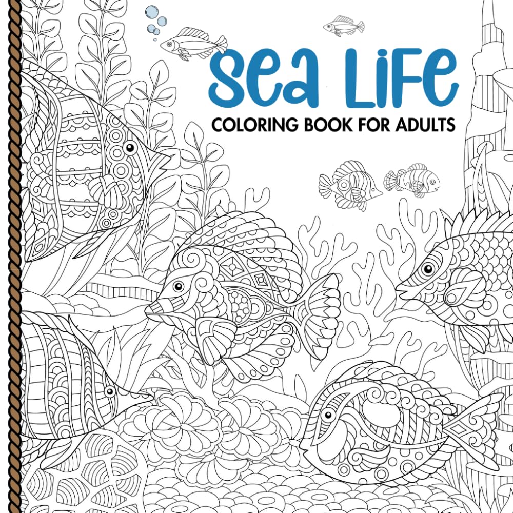 Amazon.com: Sea Life Coloring Book for Adults: 33 Relaxing Fish and ...