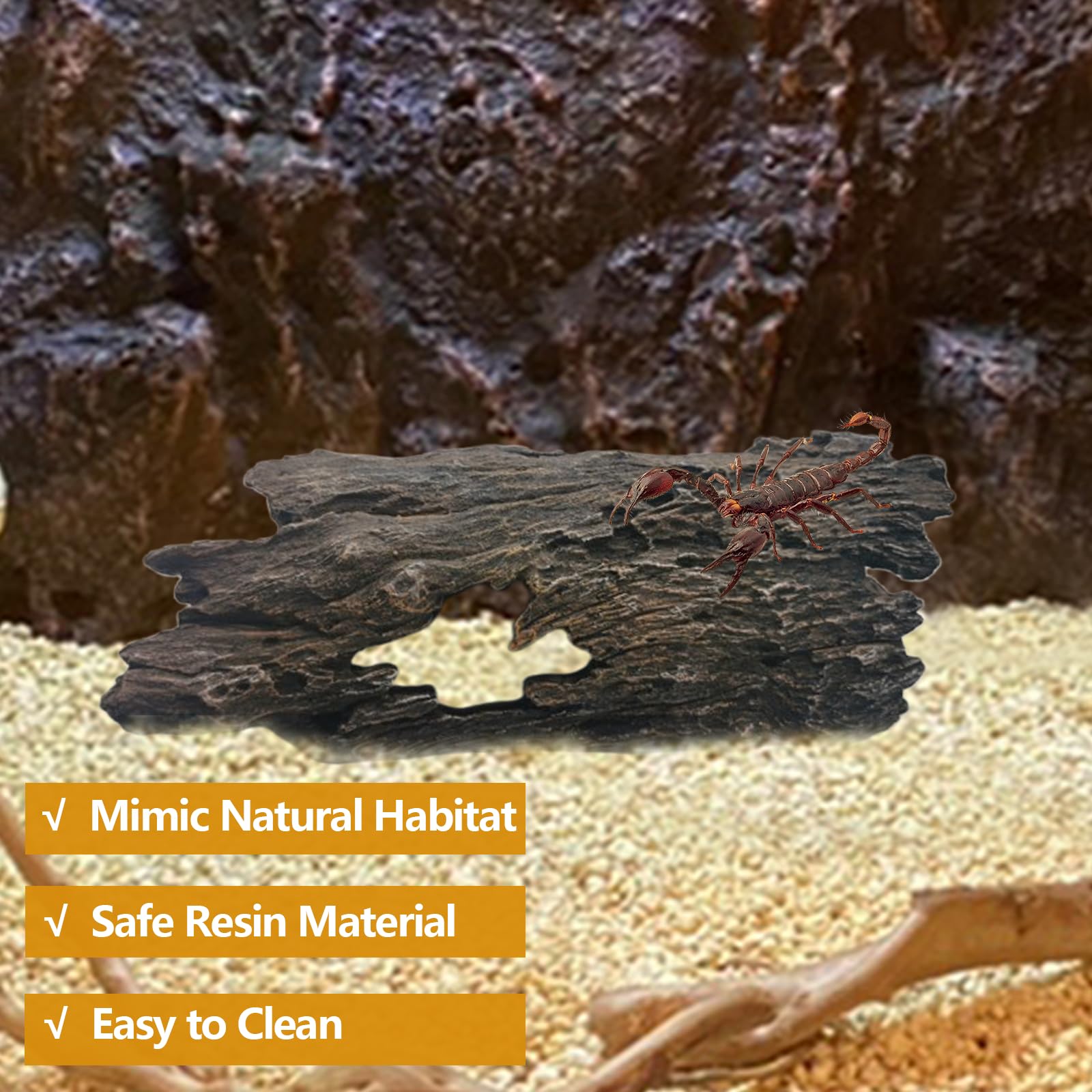 Snapklik.com : Bearded Dragon Hide, 13.5" Large Reptile Hideout, Resin ...