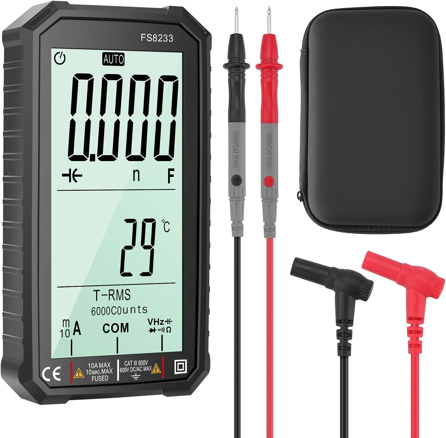 KS Tools 150.1765 Automatik Digital-Multimeter inkl. Prüfspitzen, Rot ...