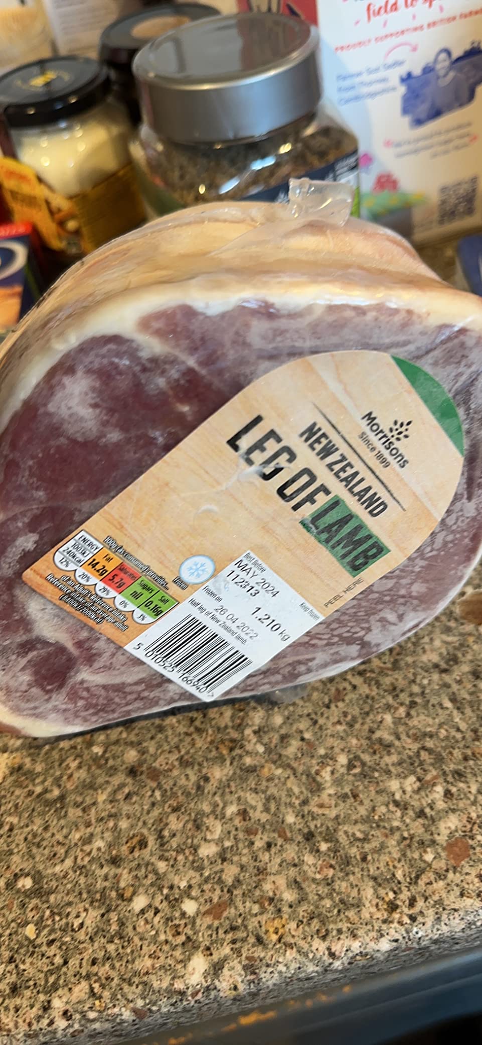 Morrisons Half Leg of Lamb 850g - 1.25kg : Amazon.co.uk: Grocery