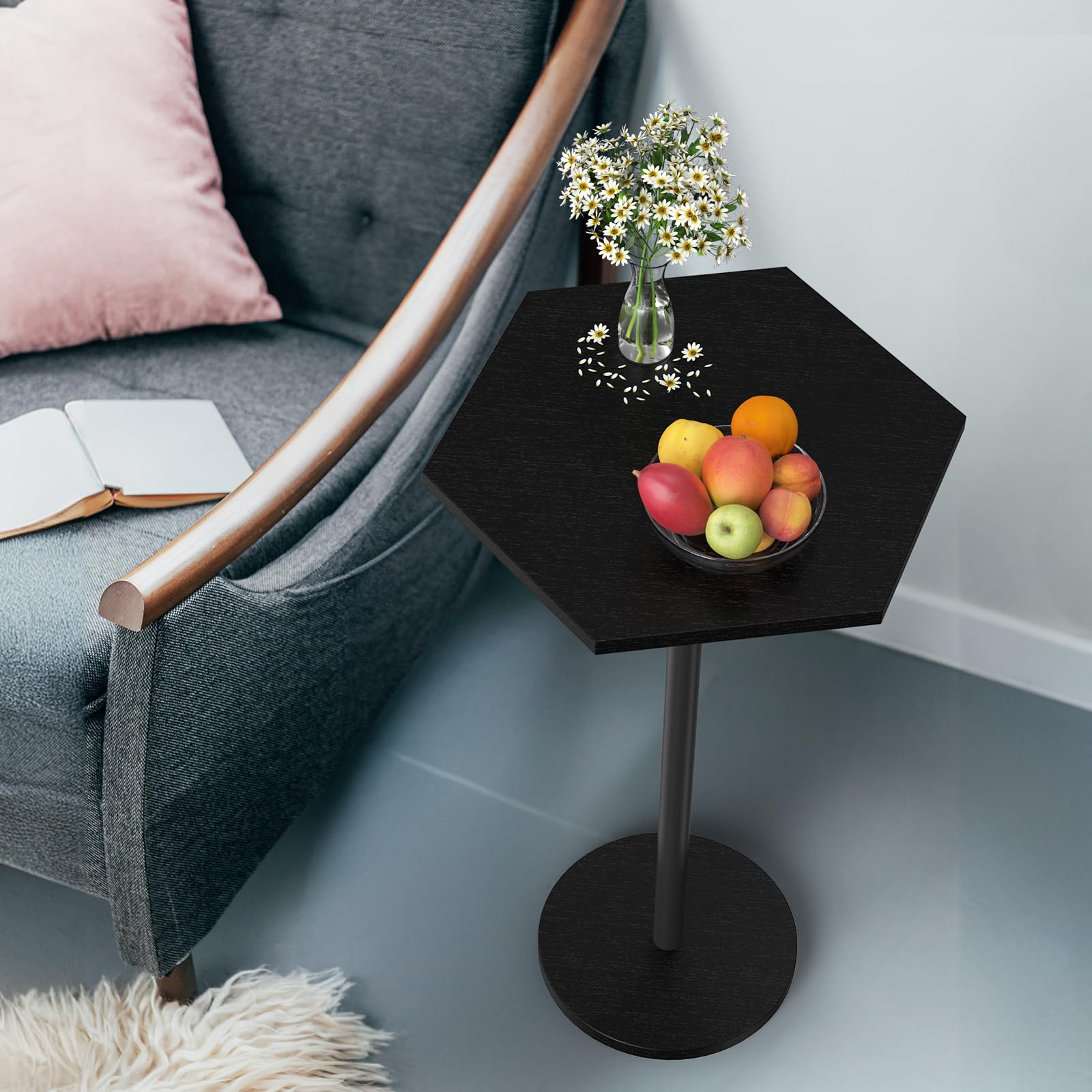 Snapklik.com : Small Drink Tables Pedestal, Modern Cocktail Table ...