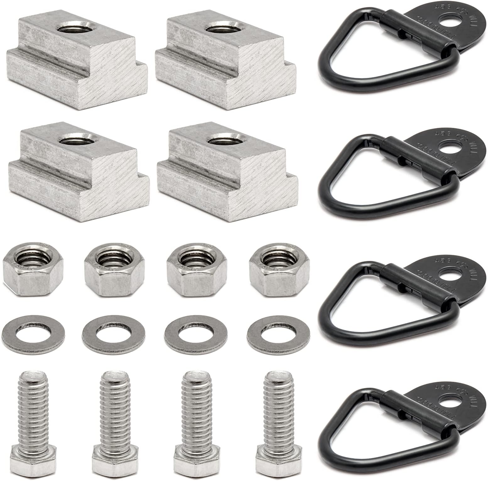 Amazon.com: RED WOLF 4 Pack 3/8"-16 Thread T-Slot Nut Tie Down V-Ring ...