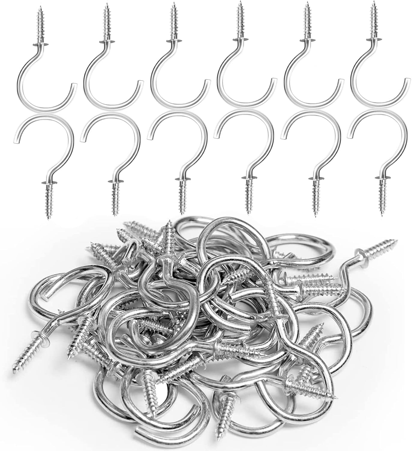 Amazon.com: xiaozhenjida 30 Pieces Screw-in Ceiling Hooks Carbon Steel ...