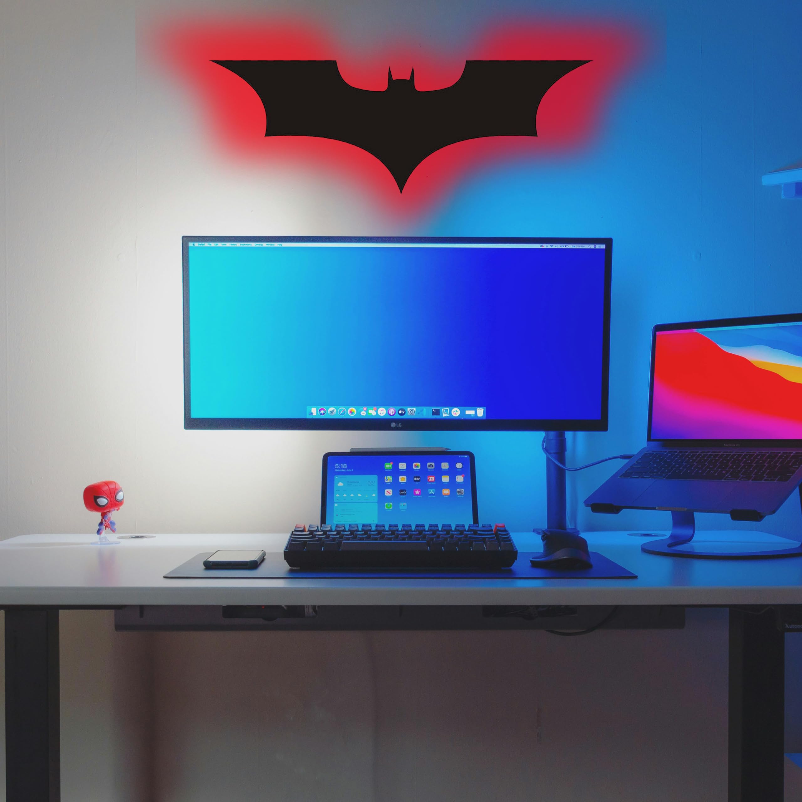 Buy WEHATKE Batman Logo Name Wall Light Frame Wall Decor for Boys Room ...