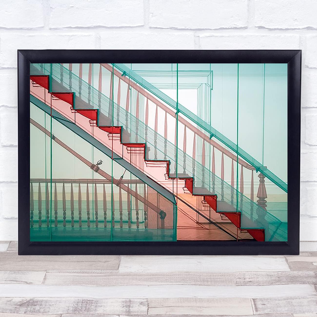 Amazon.com : New York City loft Abstract Stairs Staircase Pastel Colour ...