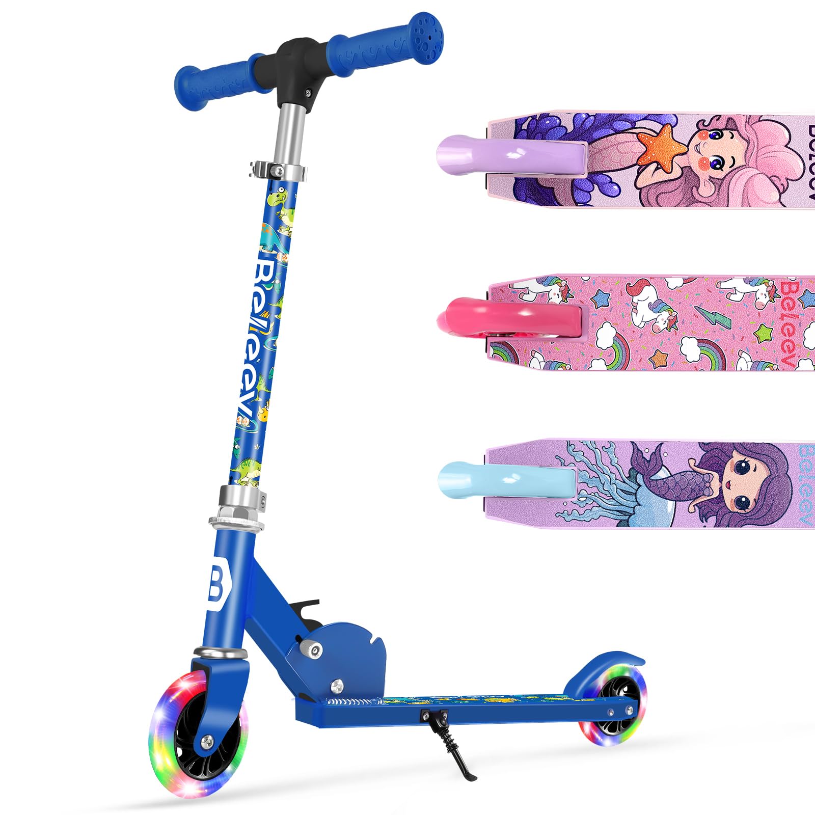 BELEEV V1 Pro Scooters for Kids, 2 Wheel Folding Kick Scooter for Girls ...