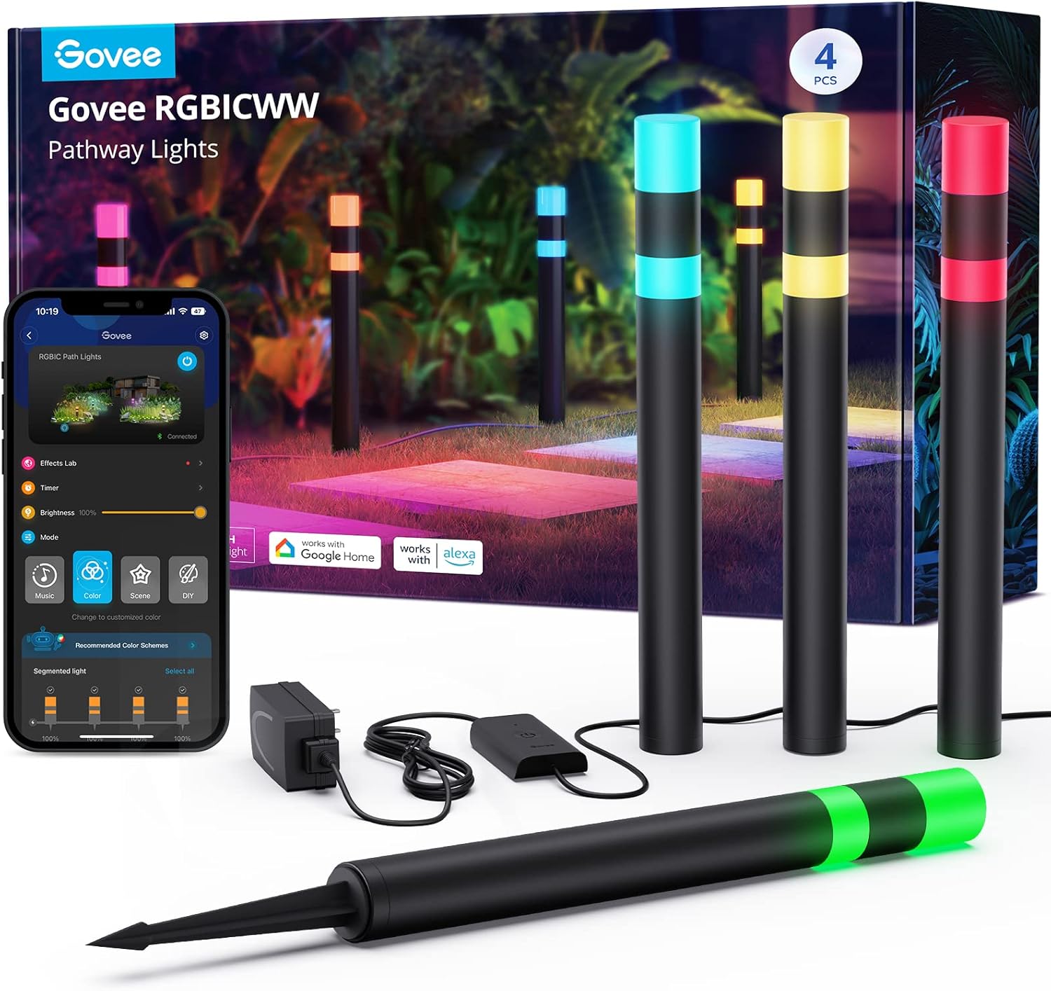 Govee Outdoor Pathway Lights, Patio Decorations, Smart Outdoor Decor ...