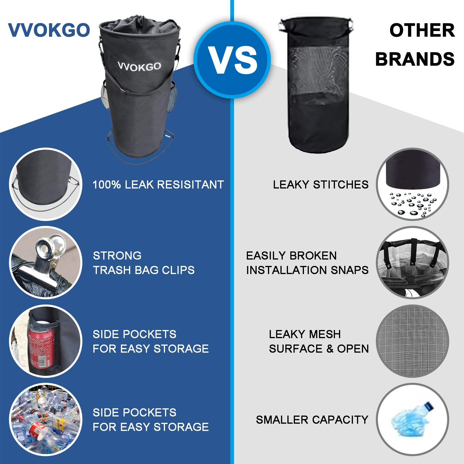 Snapklik.com : Boat Trash Can, Portable Boat Trash Bag, Easy To Install ...