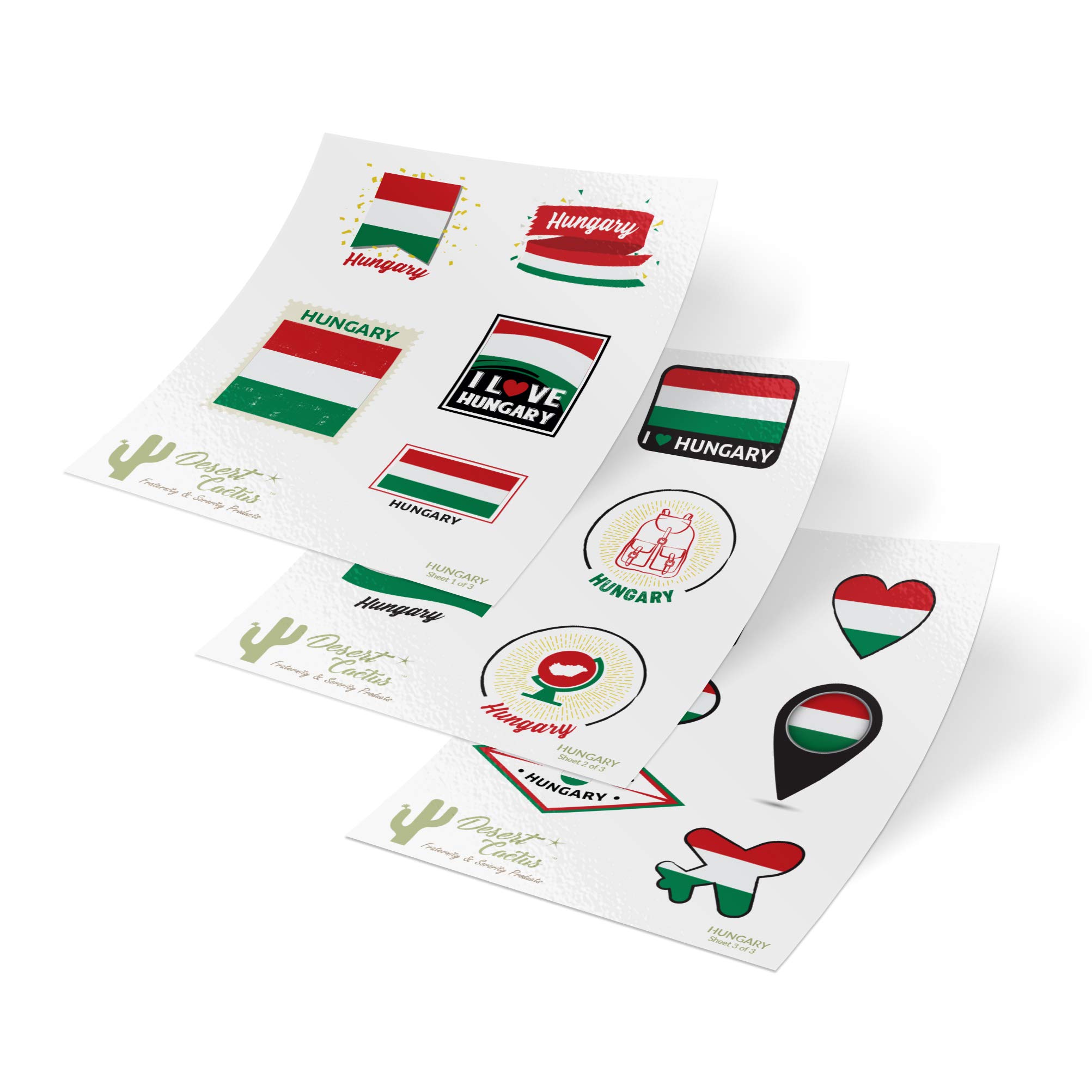 Amazon.com - Desert Cactus Hungary Country Flag Sticker Decals Kids ...