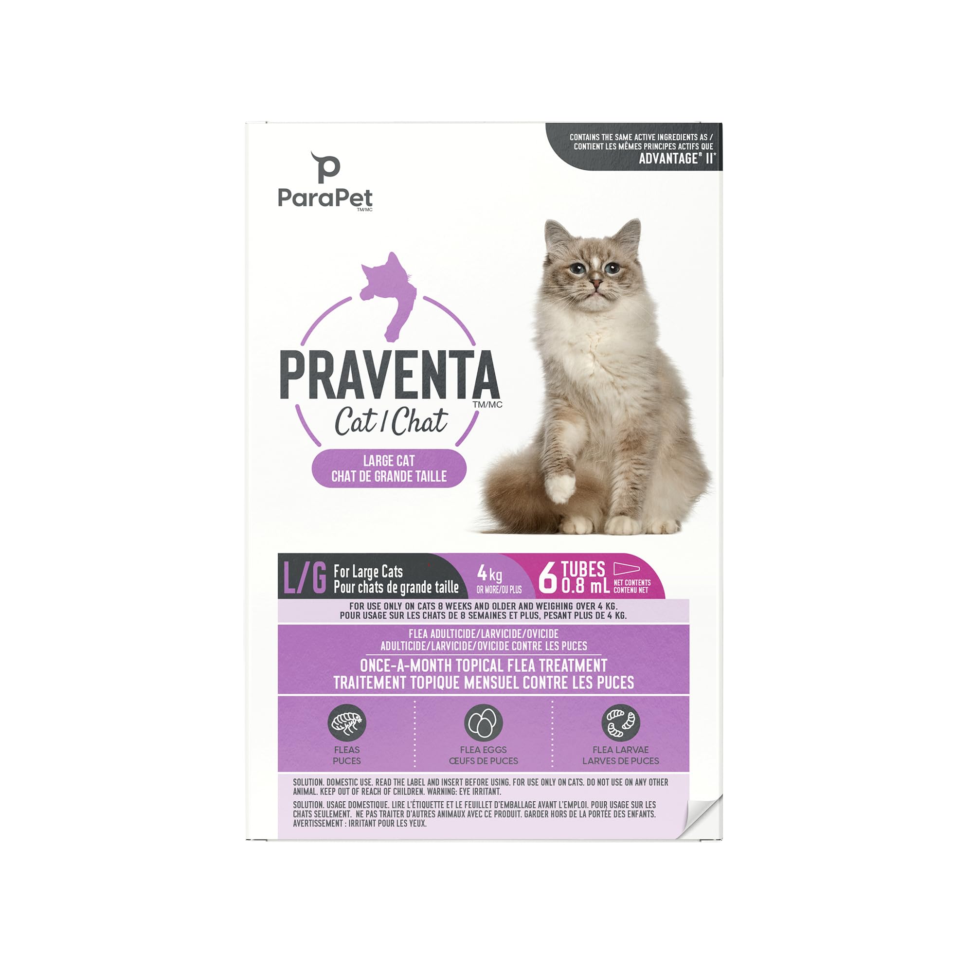 Parapet Praventa for Large Cats - 6 Tubes : Amazon.ca: Pet Supplies