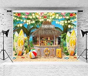 Amazon.com : RBQOKJ 7x5ft Summer Beach Bar Backdrop Coconut Palm ...