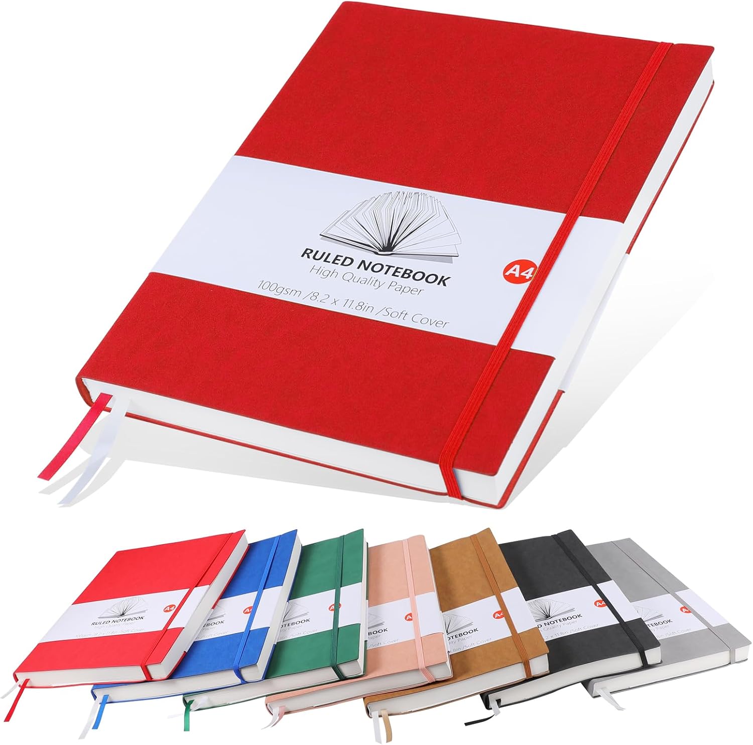 A4 Notebook Lined Notebook A4 320 Pages 100gsm Paper Thick Notebook ...