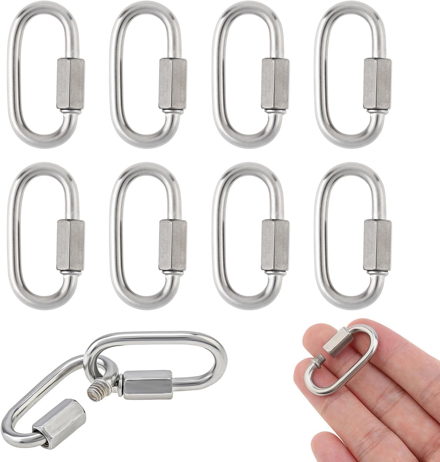 Smgda M3.5 304 Stainless Steel Chain Quick Links, 10 Pack 1/8 Inch ...