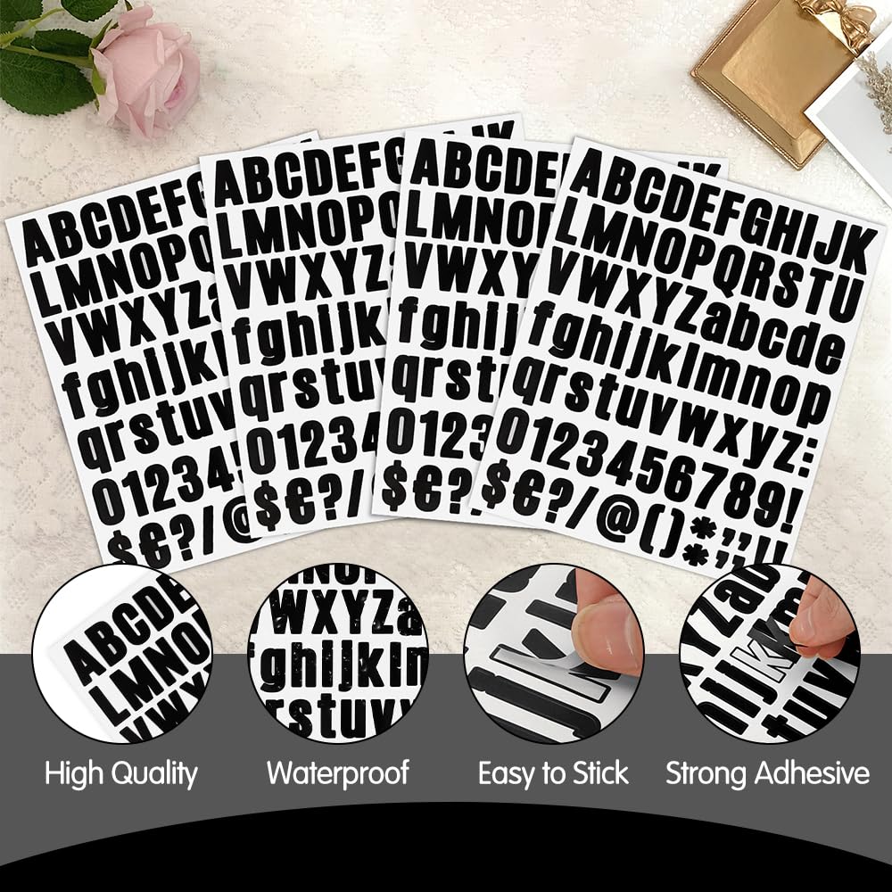 Sticker By Letter 1260 Pieces 10 Sheets A4 Vinyl Letter Sticker, Self ...