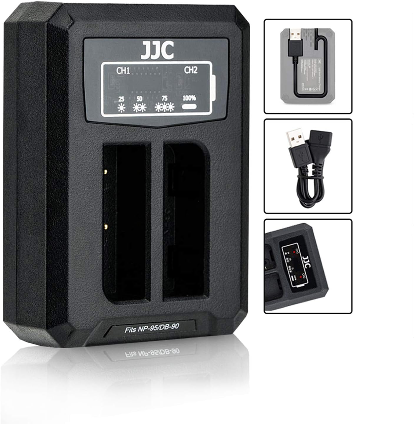 Amazon.com : USB Dual Battery Charger for Fujifilm NP-95 FinePix X100 ...