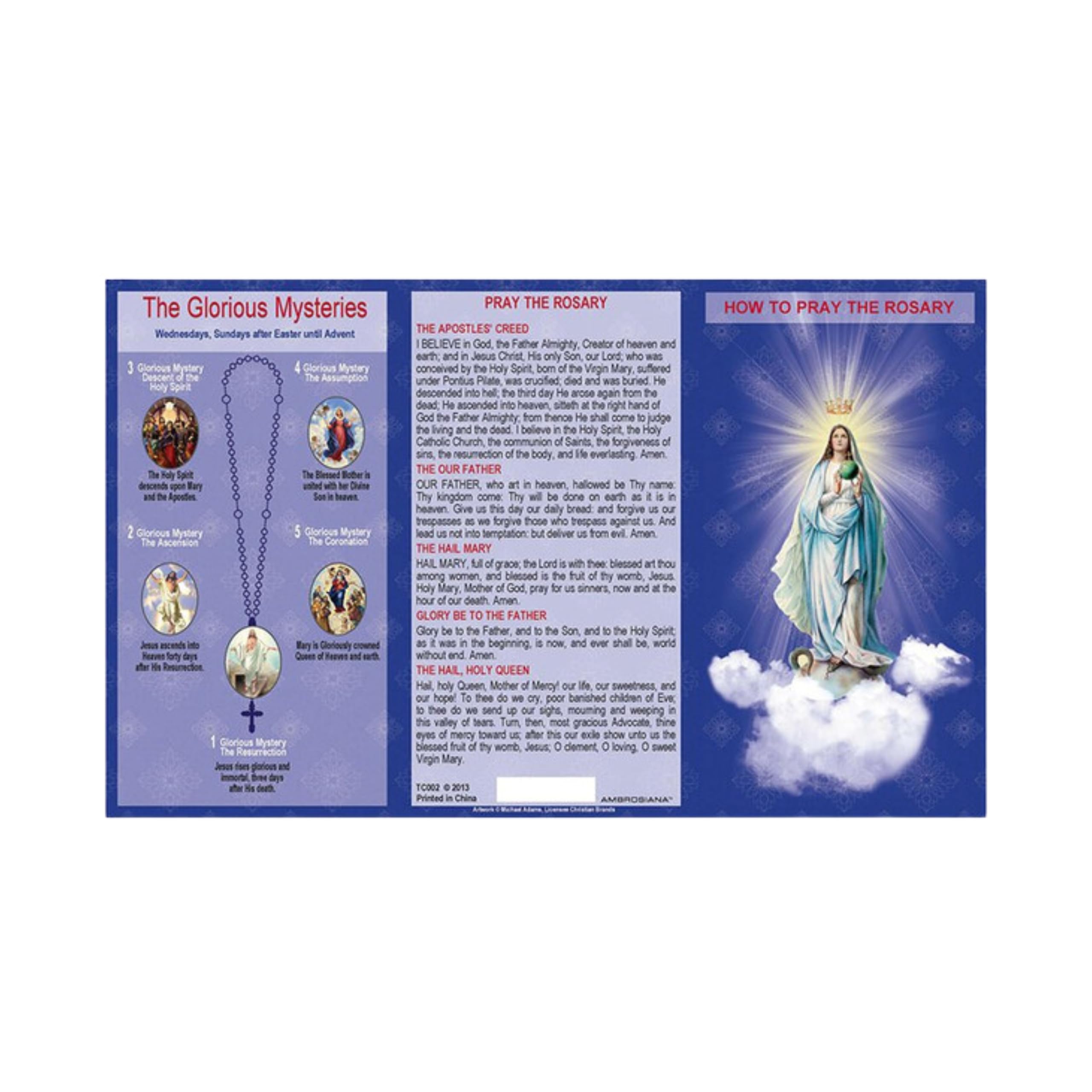Snapklik.com : Two How To Pray The Rosary Trifold Instructions Pocket ...