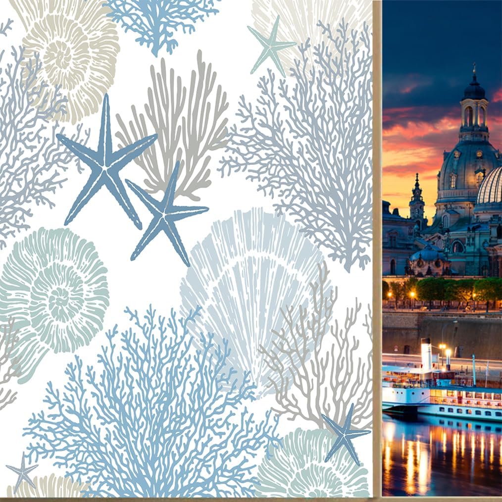 Amazon.com: Brebasf Abstract Nautical Coastal Home Window Film ...