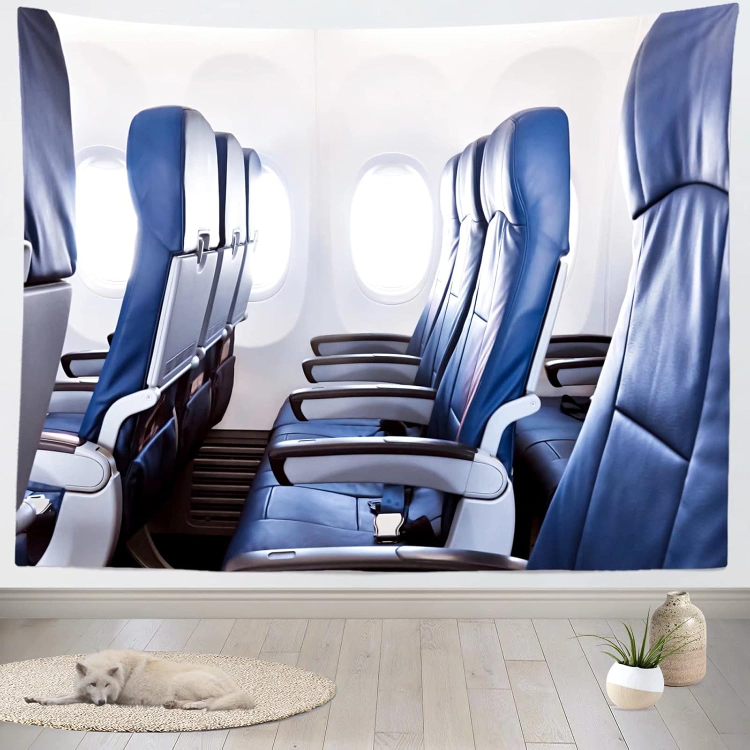 Amazon.com: Loccor 20x10ft Fabric Airplane Backdrop Interior Cabin ...