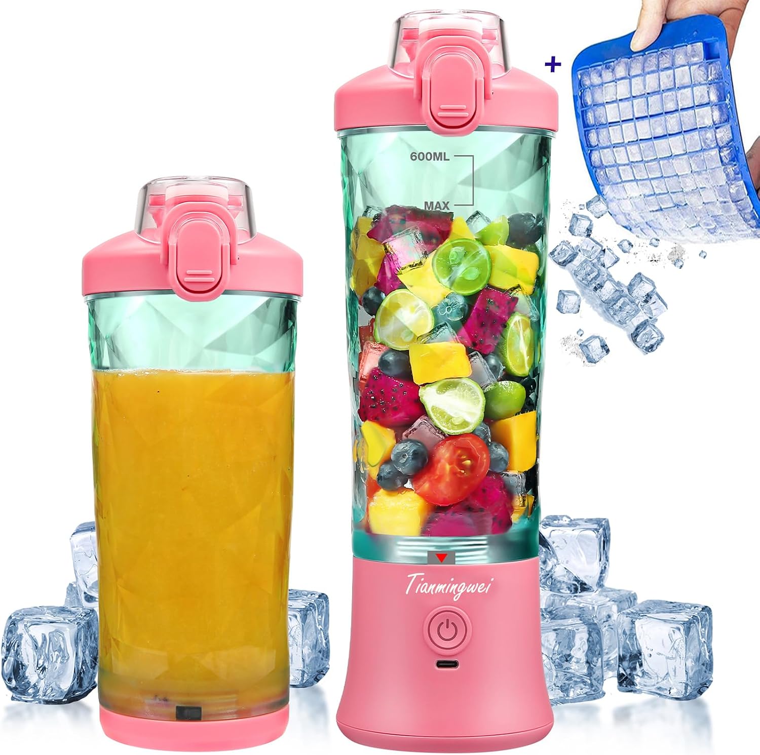 Amazon.com: Tianmingwei Portable Blender Personal Juicer, 20oz with ...
