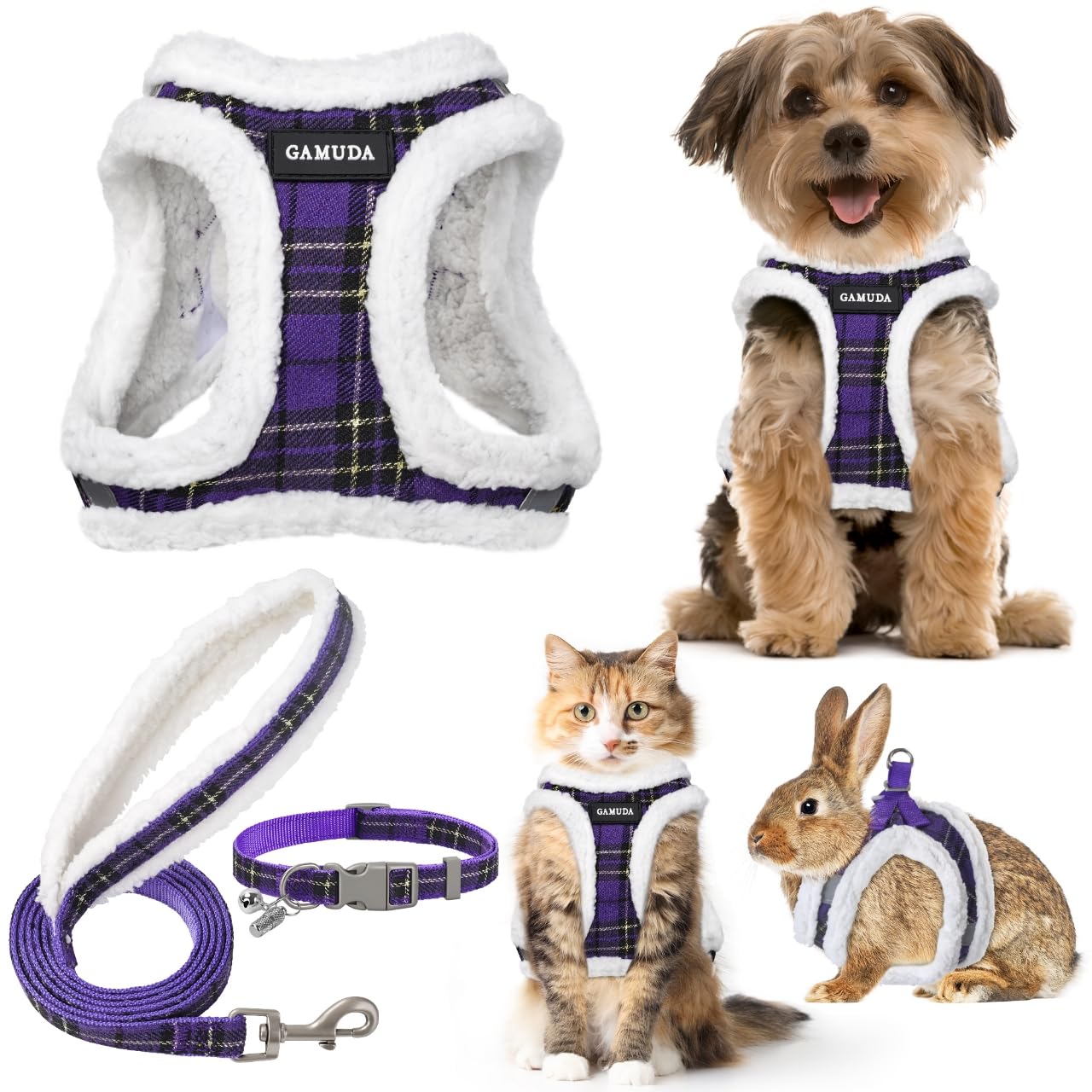 Amazon.com : GAMUDA Small Dog Harness Collar and Leash Set, Step in No ...