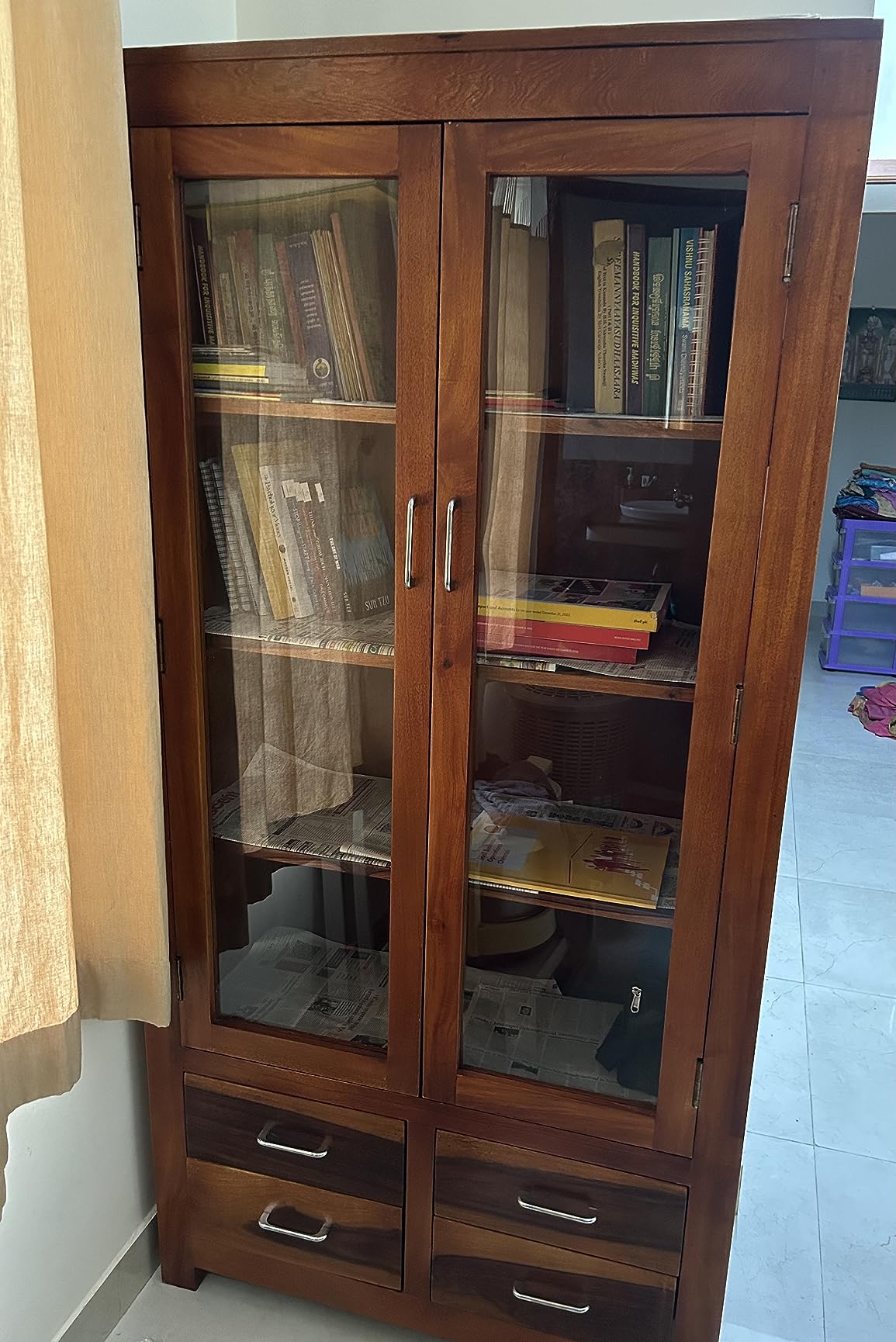 KD FURNITURES Wood Book Shelf for Home Library | Wooden Book Shelf ...