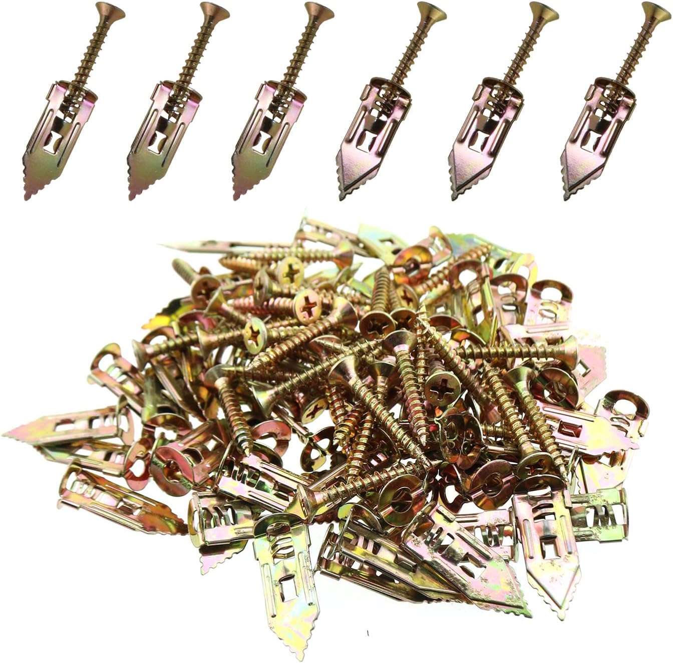 Amazon.com: MEETOOT 50 Set Drywall Anchor Kit - 50pcs Zinc Plated ...