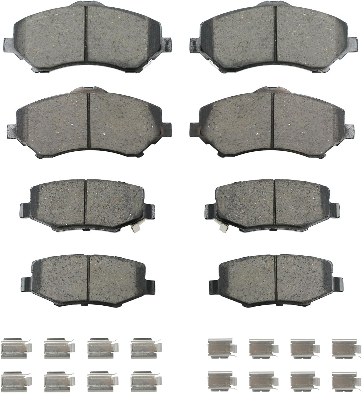 Amazon.com: Gariqe Ceramic Brake Pads, 8pcs Front Rear Brake Pads ...