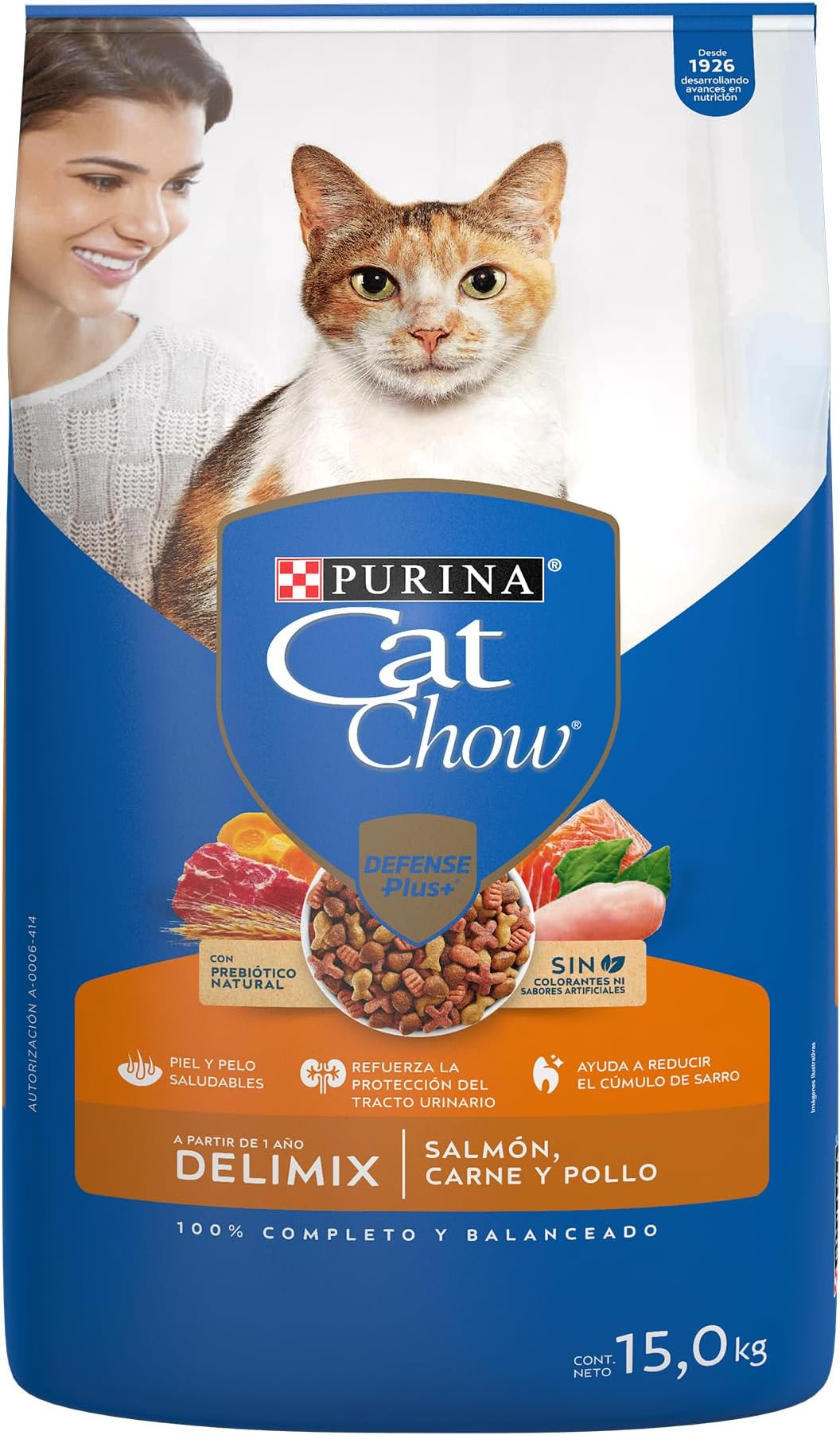Purina Cat Chow Comida para Gato con Salmon, Carne y Pollo - 1 x 15.0 ...