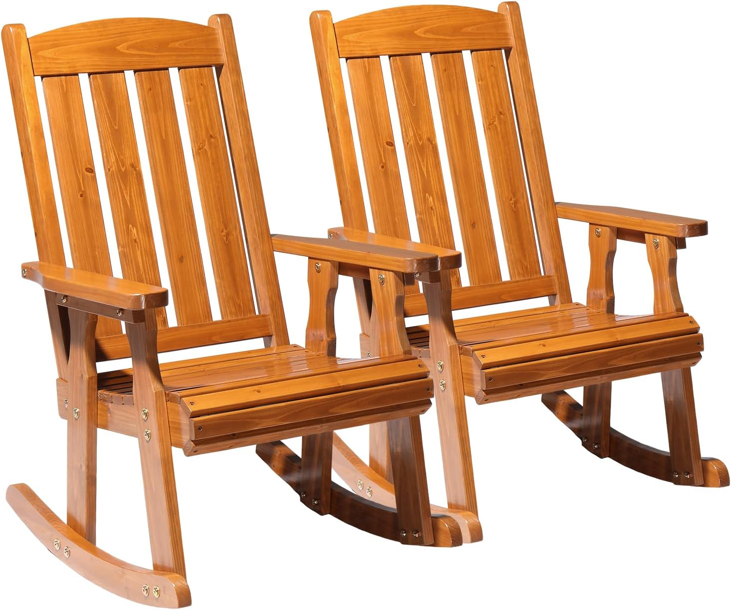 Amazon.com: VINGLI Outdoor Rocking Chair Set of 2, Heavy Duty 600 LBS ...