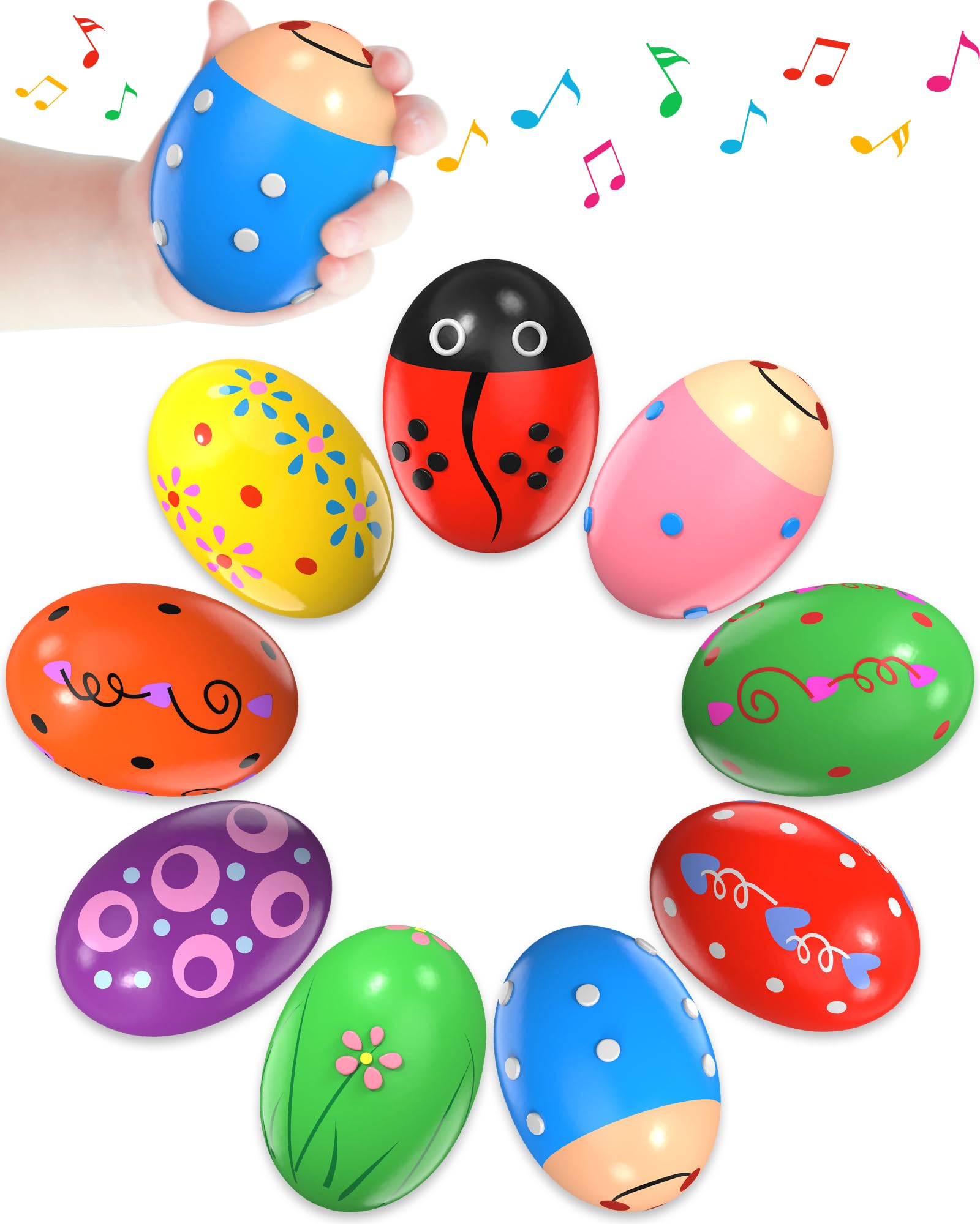 Amazon.com: 9 Pack Wooden Percussion Musical Shaker, Toddlers Stocking ...